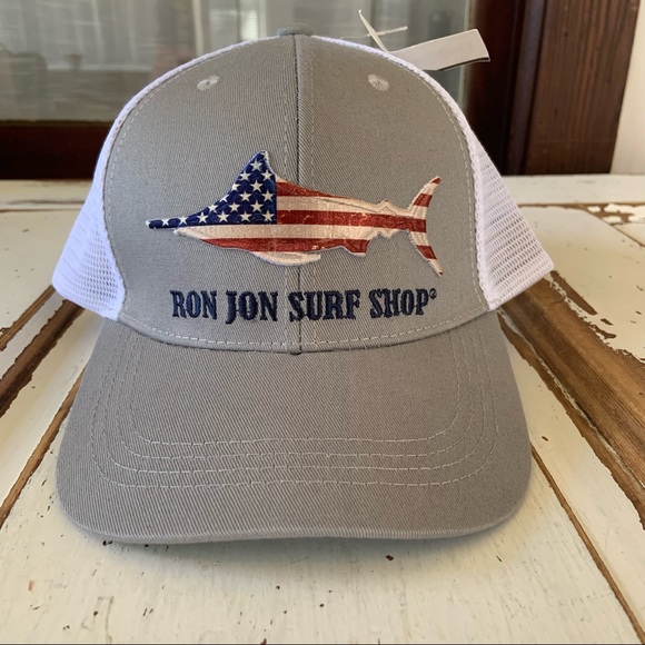 Ron Jon | Accessories | Ron Jon Surf Shop Shark Flag Trucker Cap New ...